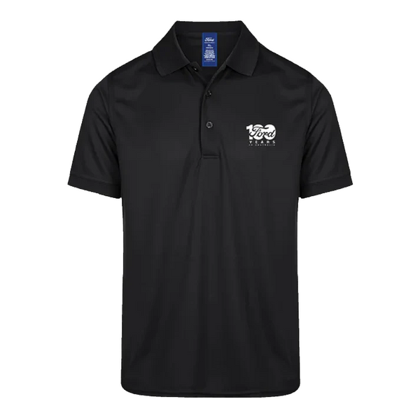 Ford 100 Year Men's Prestige Polo – Black – Ford Store Australia