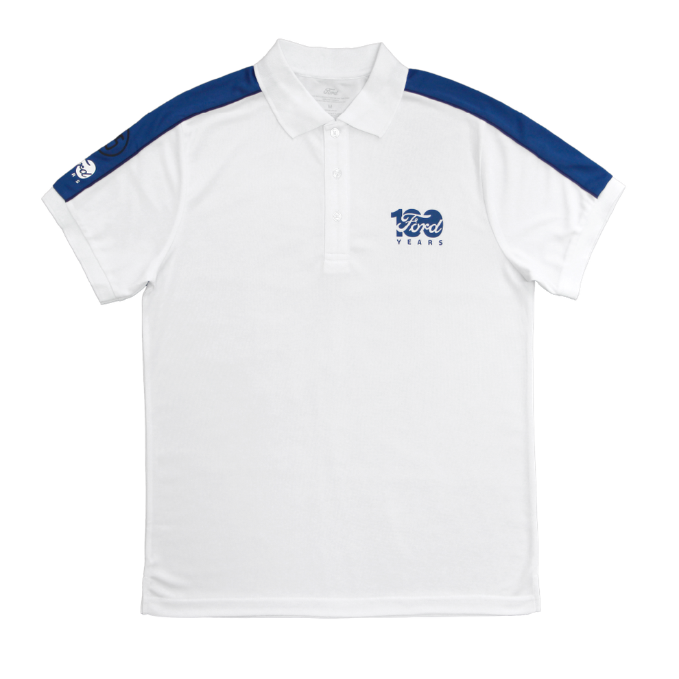 Ford 100 Year Polo Shirt - White – Ford Store Australia