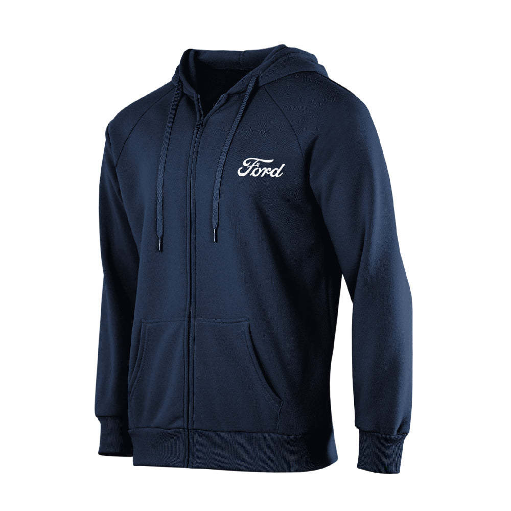 Ford Script Zip Hoodie - Navy – Ford Store Australia